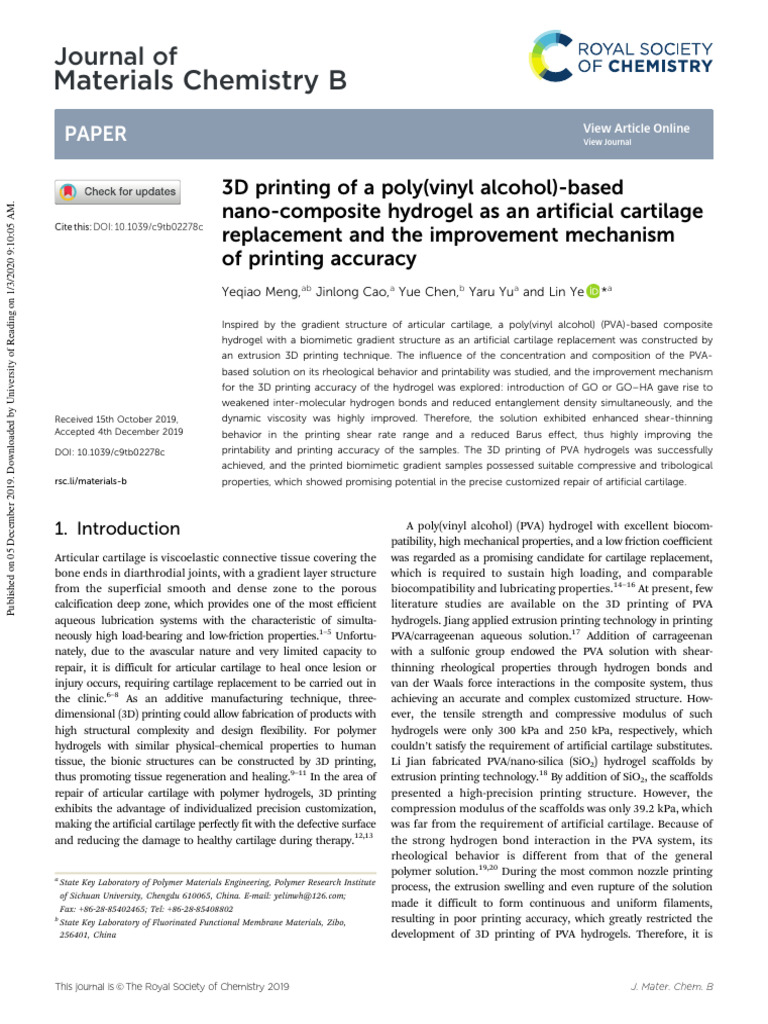 c9tb02278c | PDF | Applied And Interdisciplinary Physics | Materials ...