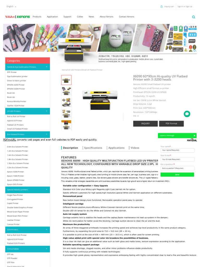 WWW Xenons CN X6090-Small-Flatbed-Printer-P00237p1 HTML | PDF | Printer (Computing) | Printing