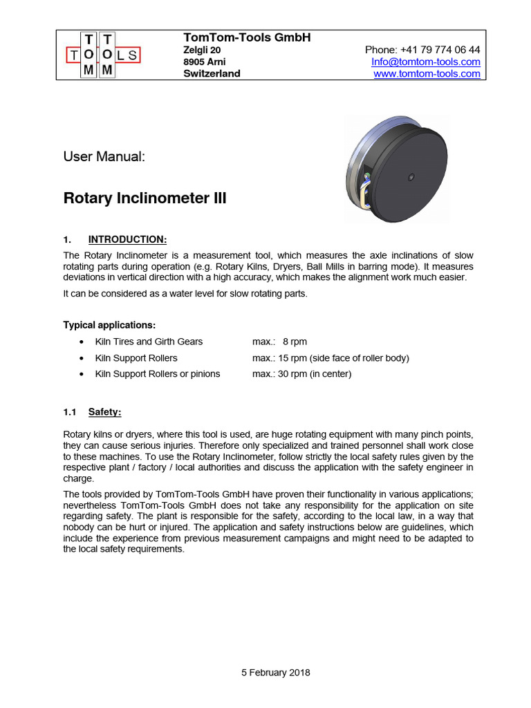 Rotary Inclinometer III Manual 1 | Download Free PDF | Gear | Rotation