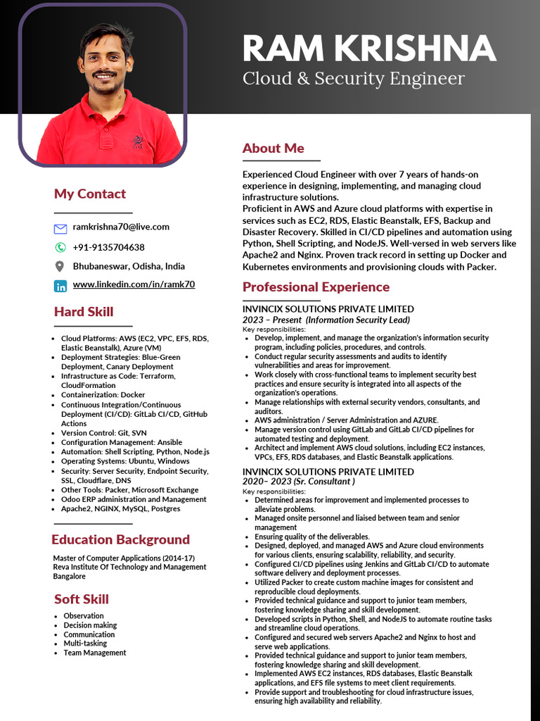 Ram Krishna Resume | PDF | Cloud Computing | Web Application