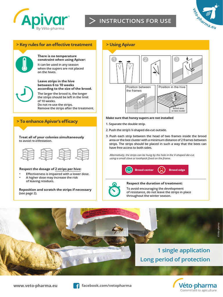 Apivar Instructions Europe 2017 | PDF | Beehive | Honey