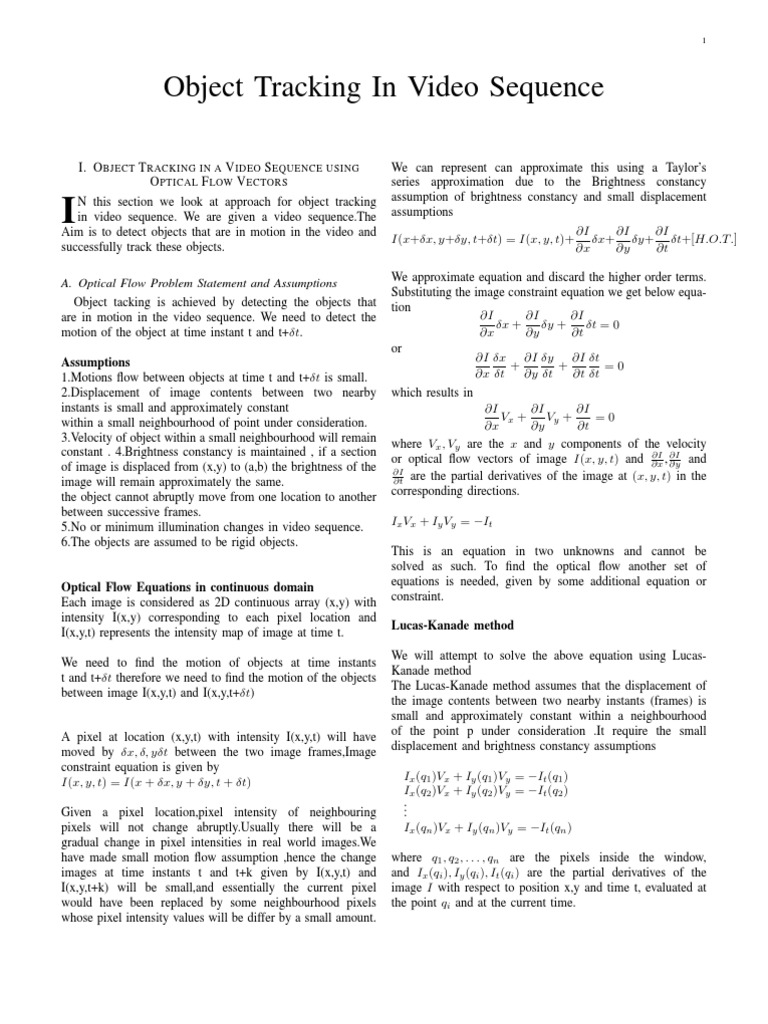 Object Tracking | PDF | Eigenvalues And Eigenvectors | Matrix (Mathematics)