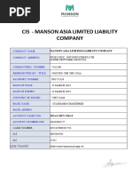 Company Information Sheet (Cis) Form: Dear Sir/Madam | PDF