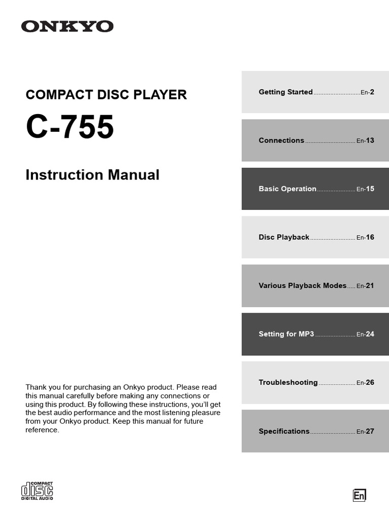 Manual-C-755-En | PDF | Compact Disc | Fuse (Electrical)