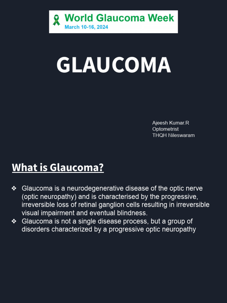 Glaucoma-Detailed | PDF | Glaucoma | Visual Impairment
