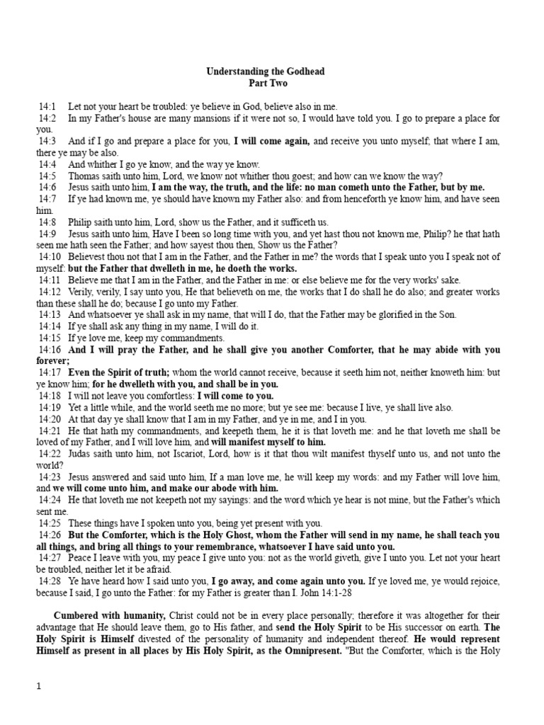 Understanding The Godhead Part 2 | PDF | Jesus | God The Father