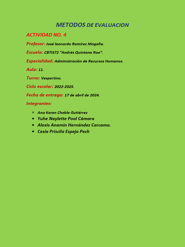Metodos de Evaluacion | PDF | Metodología de encuesta | Evaluación Metodos de Evaluacion | PDF | Metodología de encuesta | Evaluación