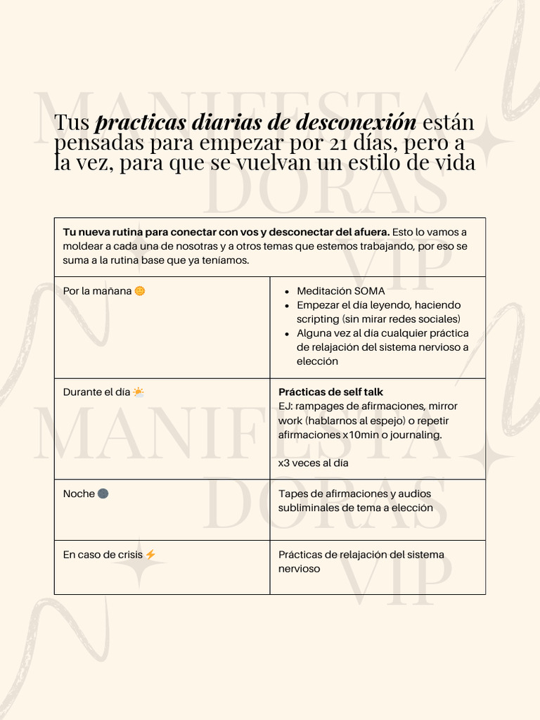 Rutina Diaria de Desconexión y Conexión | PDF