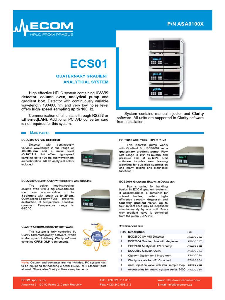 ECOM Gradient HPLC System | PDF | High Performance Liquid Chromatography | Analytical Chemistry