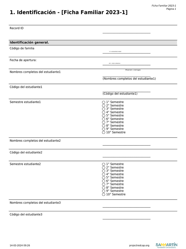 Ficha Familiar 20231 | PDF | Documento de identidad