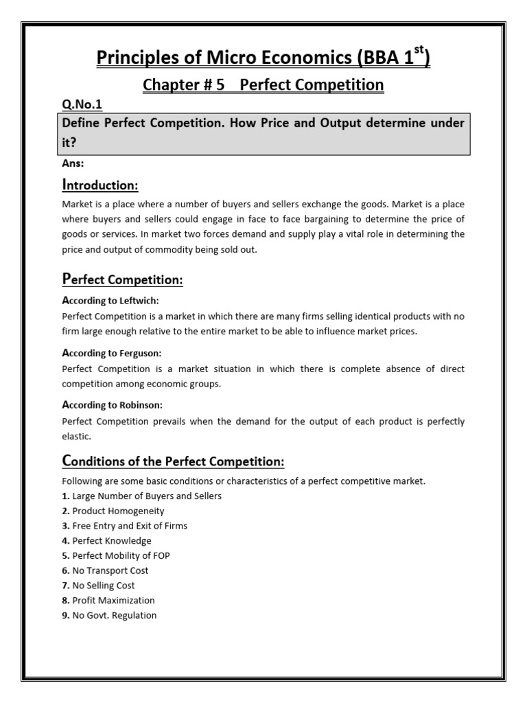Chapter 5 | PDF | Perfect Competition | Economic Equilibrium