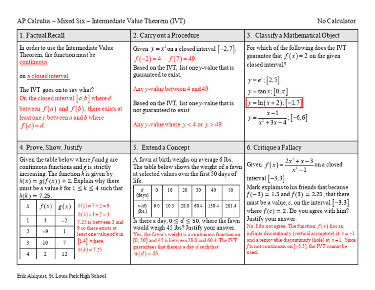 Mixed Six IVT KEY | PDF | Function (Mathematics) | Mathematical Concepts