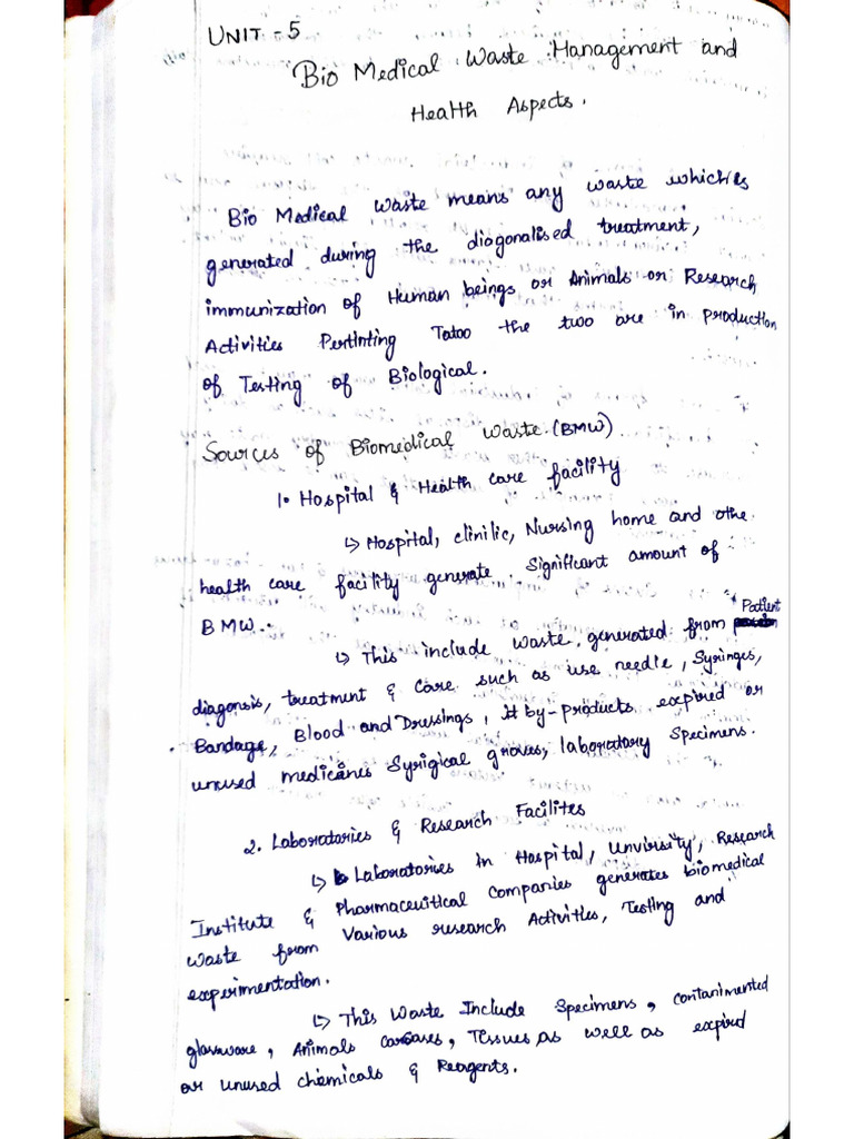 Waste Management Unit 5 Notes | PDF