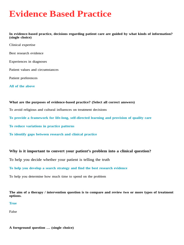 Understanding Evidence-Based Practice | PDF | Evidence Based Medicine ...