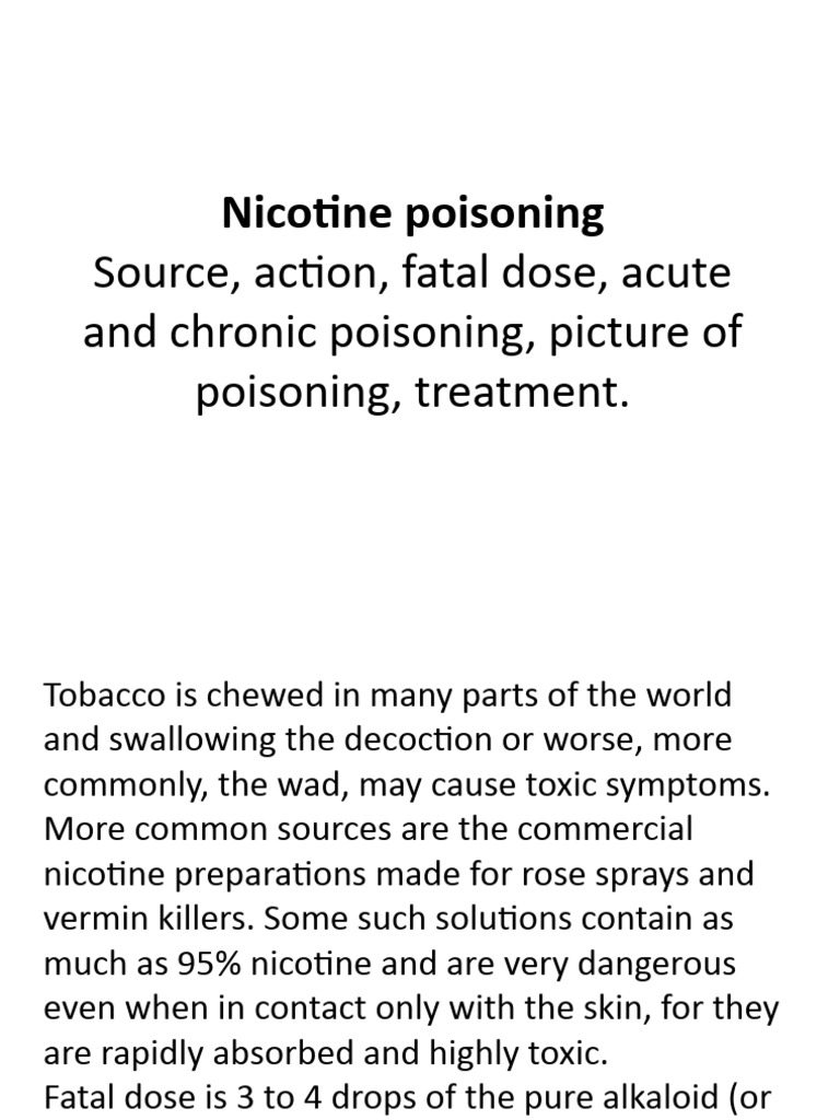 1.Nicotine poisoning | PDF | Nicotine | Tobacco Smoking