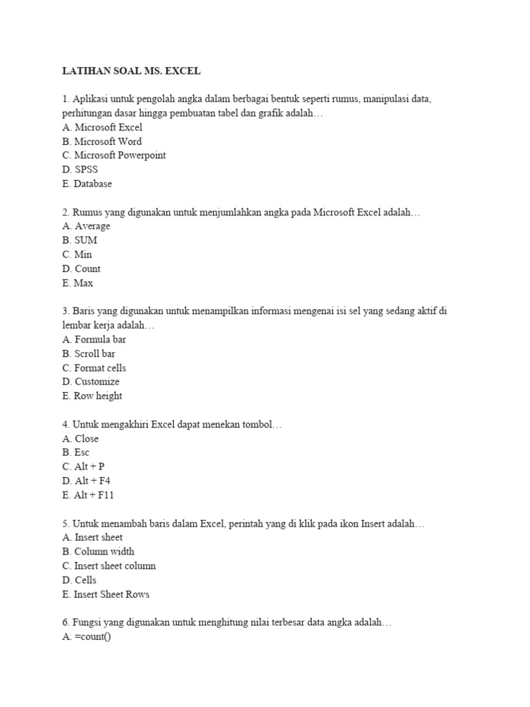 Latihan Soal Informatika X Akl | PDF