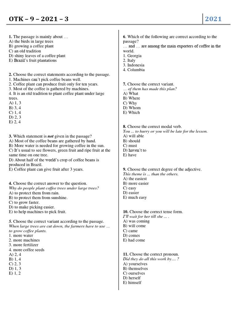 Otk - 9 - 2021 - 3 | PDF | Coffee | Plants