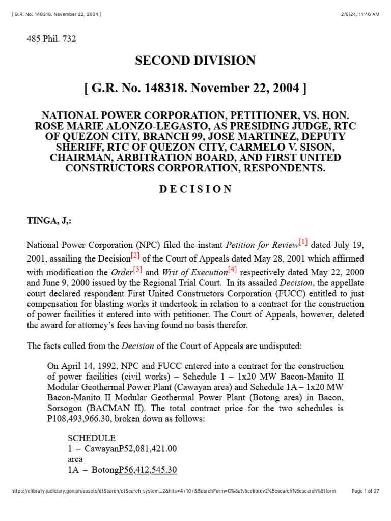 37 National Power Corp V Alonzo-Legasto | PDF | Arbitration | Lawsuit