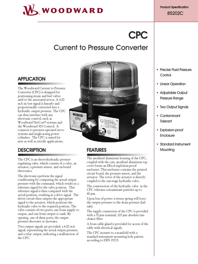 C CPPC C: Current To Pressure Converter | PDF | Valve | Actuator