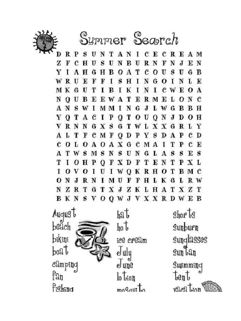 Summer Wordsearch | PDF
