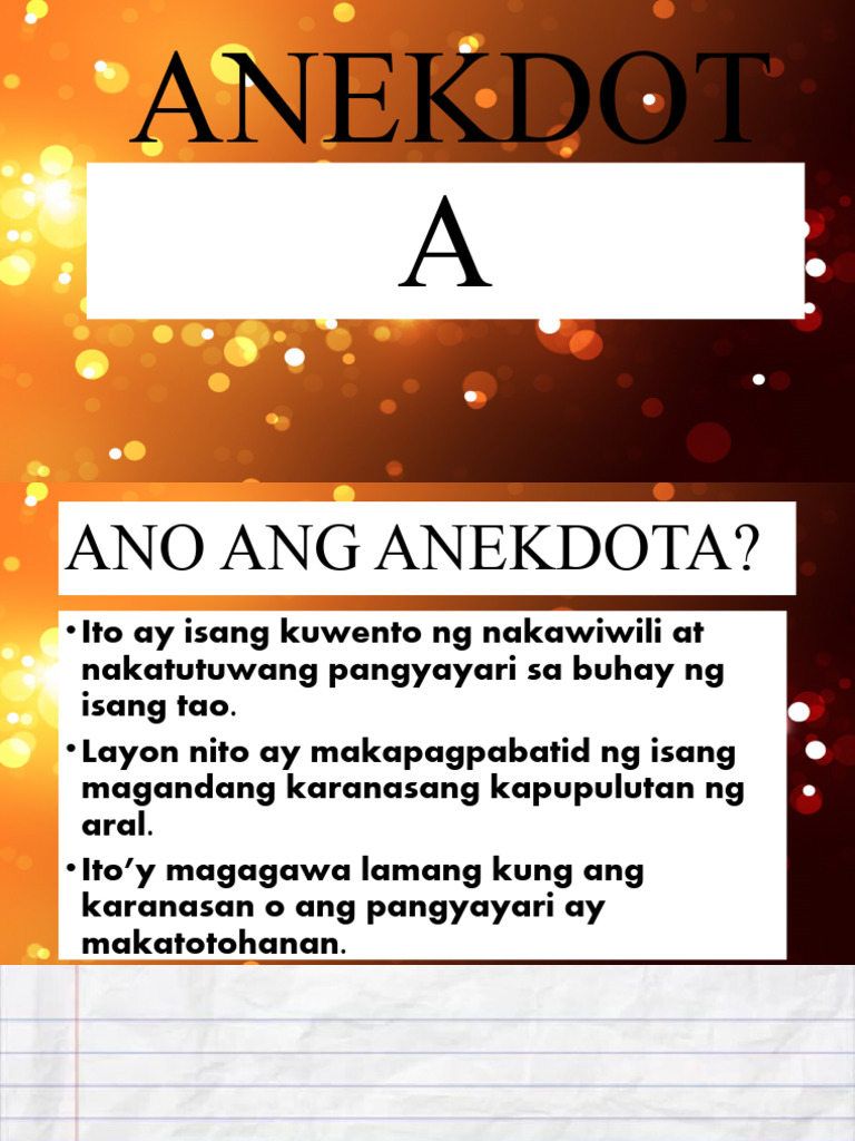 Gr. 10 Fil - Anekdota | PDF