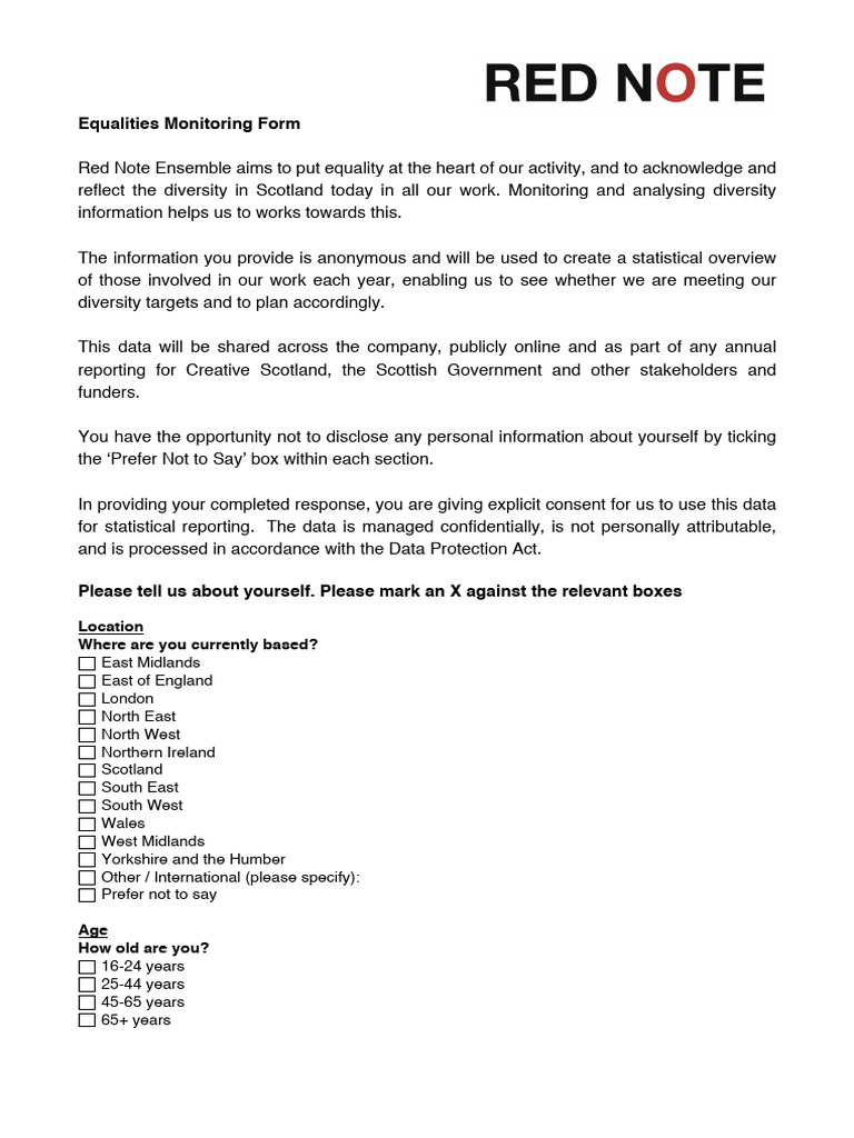 Equalities Monitoring Form for Diversity | PDF | Transgender | LGBTQIA+ ...