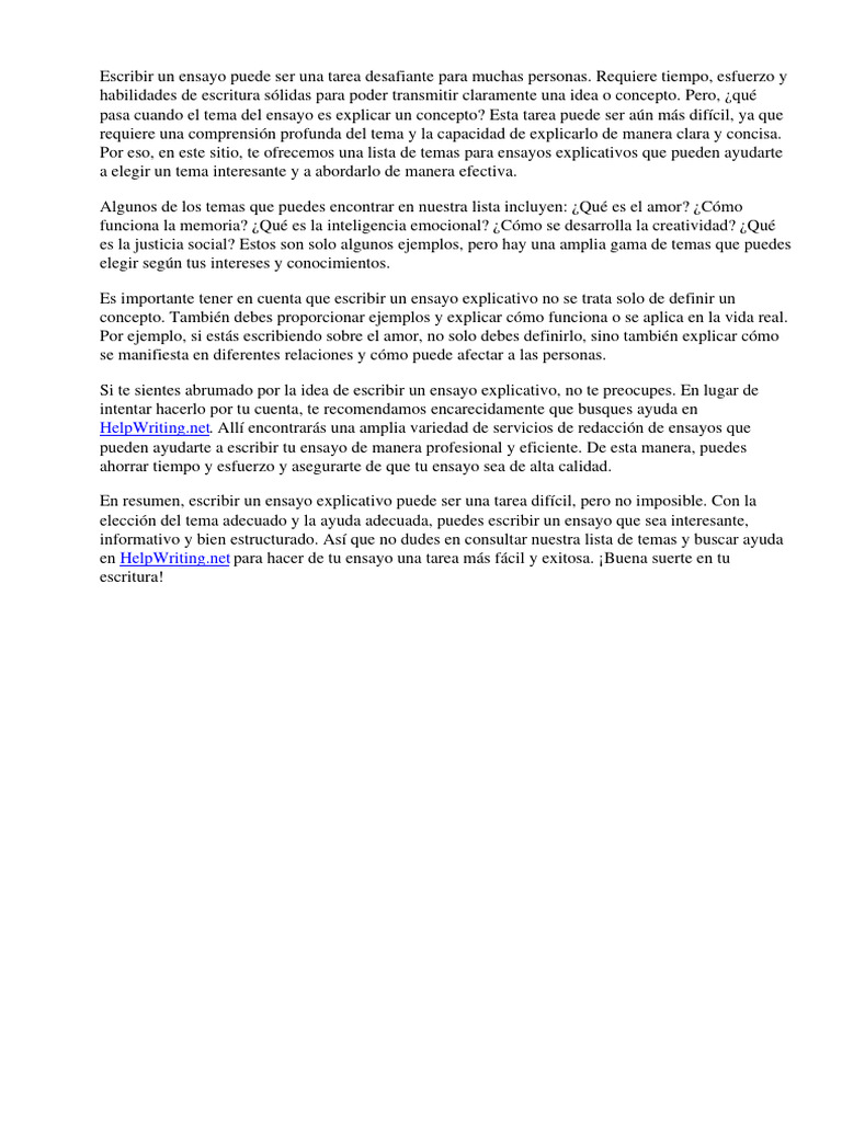 Temas para Ensayos Explicativos | Descargar gratis PDF | Ensayos | Ciencias del comportamiento