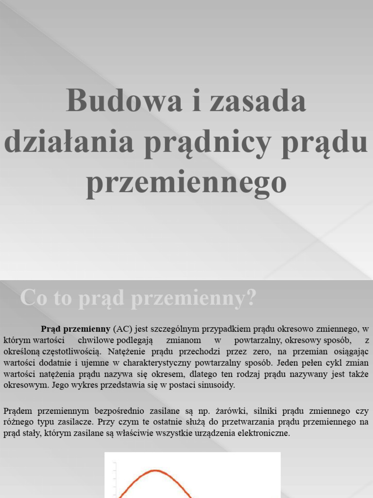 Budowo I Zasada Działania Prądnicy Prądu Przemiennego | PDF