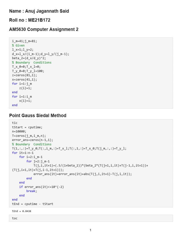 Gauss-Seidel Methods for Heat Equation | PDF