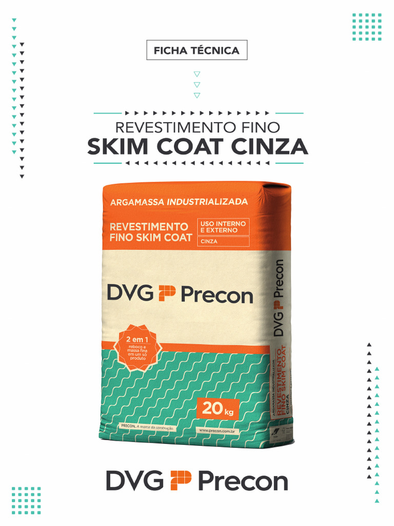 Skim Coat DVG Precon: Argamassa Fina | PDF | Argamassa (alvenaria ...