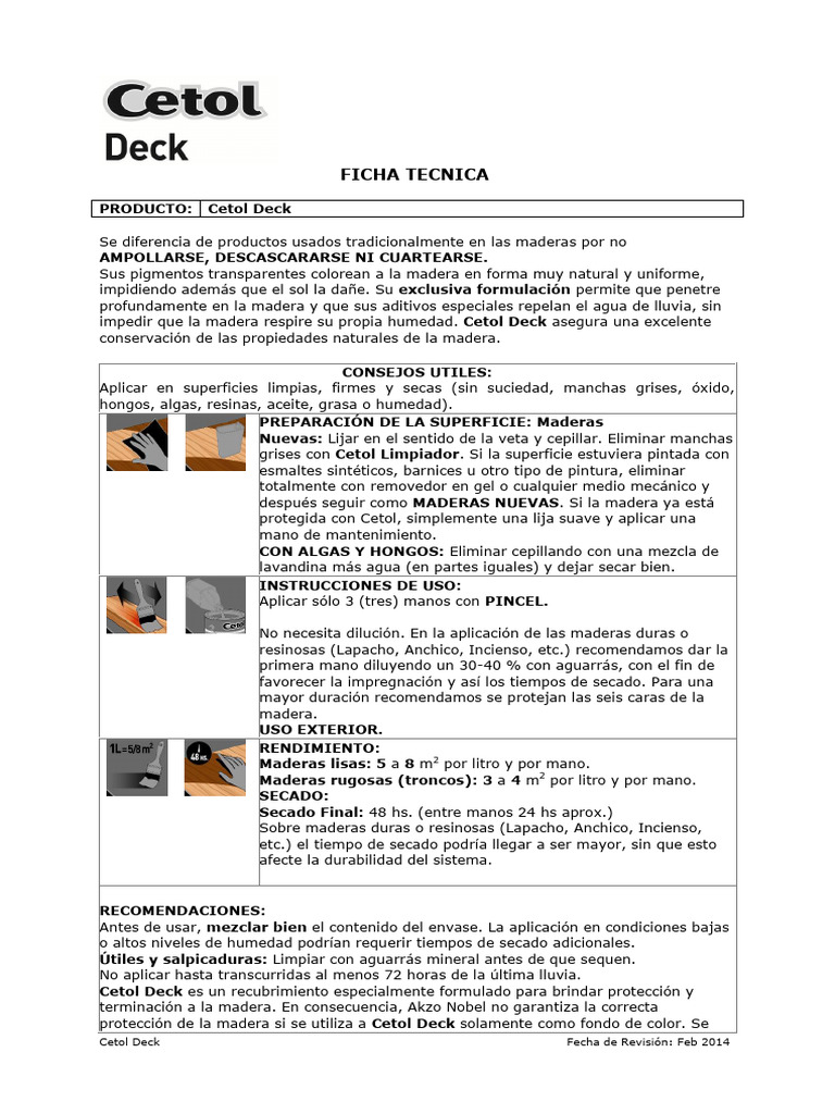 Protección y Aplicación de Cetol Deck | PDF | Pintar