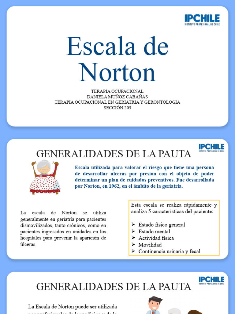 Escala de Norton para prevenir úlceras | PDF | Geriatría ...