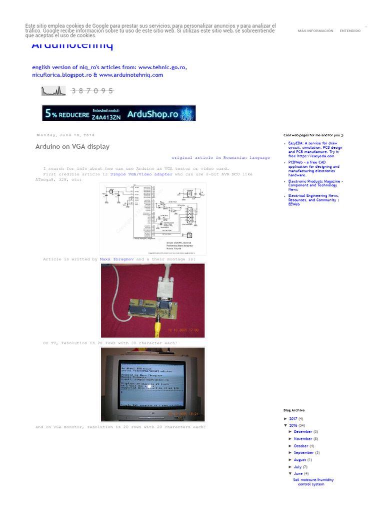 Arduino On VGA Display | PDF | Electrical Engineering | Computer Engineering