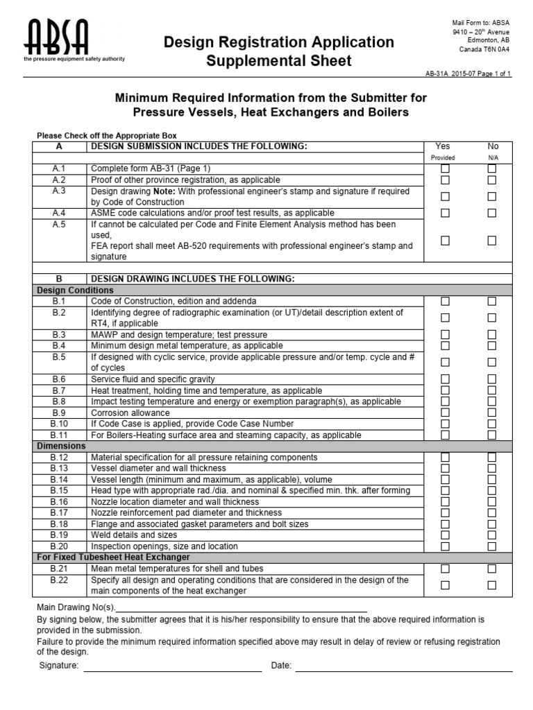 Ab-031a Minimum Required Information Form The Submitter For Pressure ... Ab-031a Minimum Required Information Form The Submitter For Pressure ...