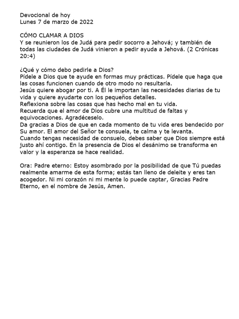 Cómo Clamar a Dios en Oración | PDF | Religión y espiritualidad