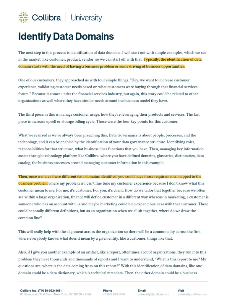 Identify Data Domains | Download Free PDF | Metadata | Customer