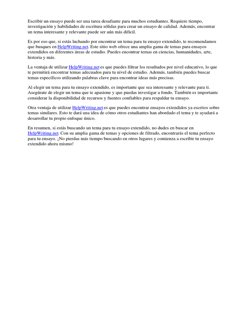 Temas Buenos para Un Ensayo Extendido | PDF | Ensayos | Comunicación humana