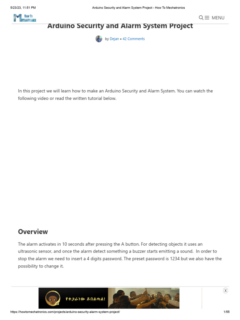 Arduino Security And Alarm System Project How To Mechatronics Pdf Boolean Data Type