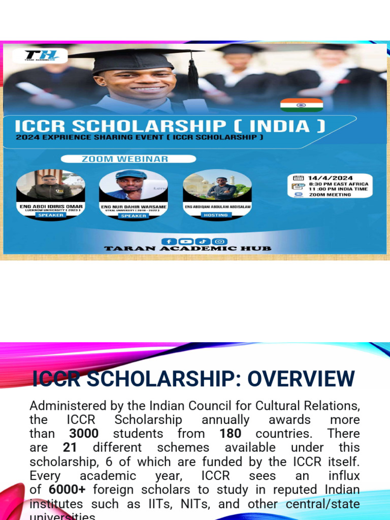 ICCR Scholarship | PDF | Doctor Of Philosophy | Travel Visa