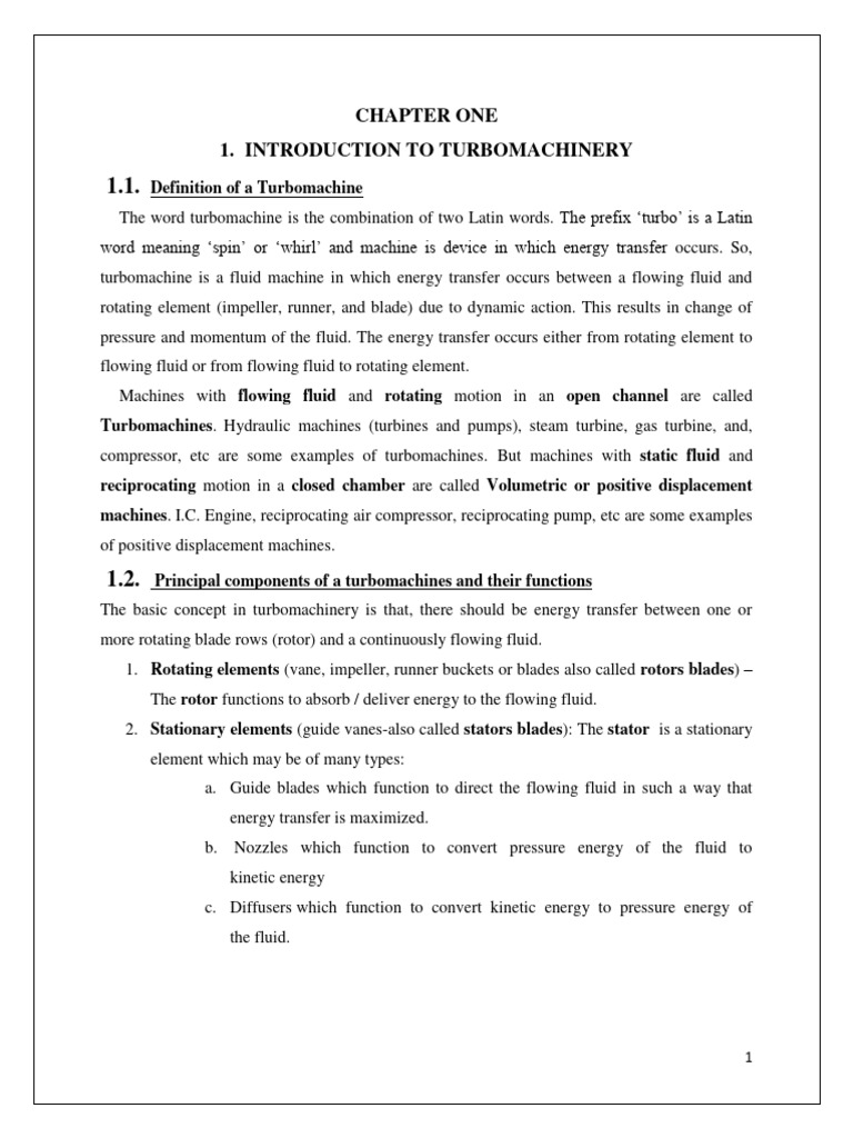 CH 1 Introduction | PDF | Turbomachinery | Turbine