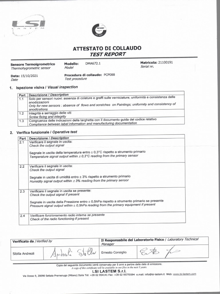 Hoja de Calibracion | PDF