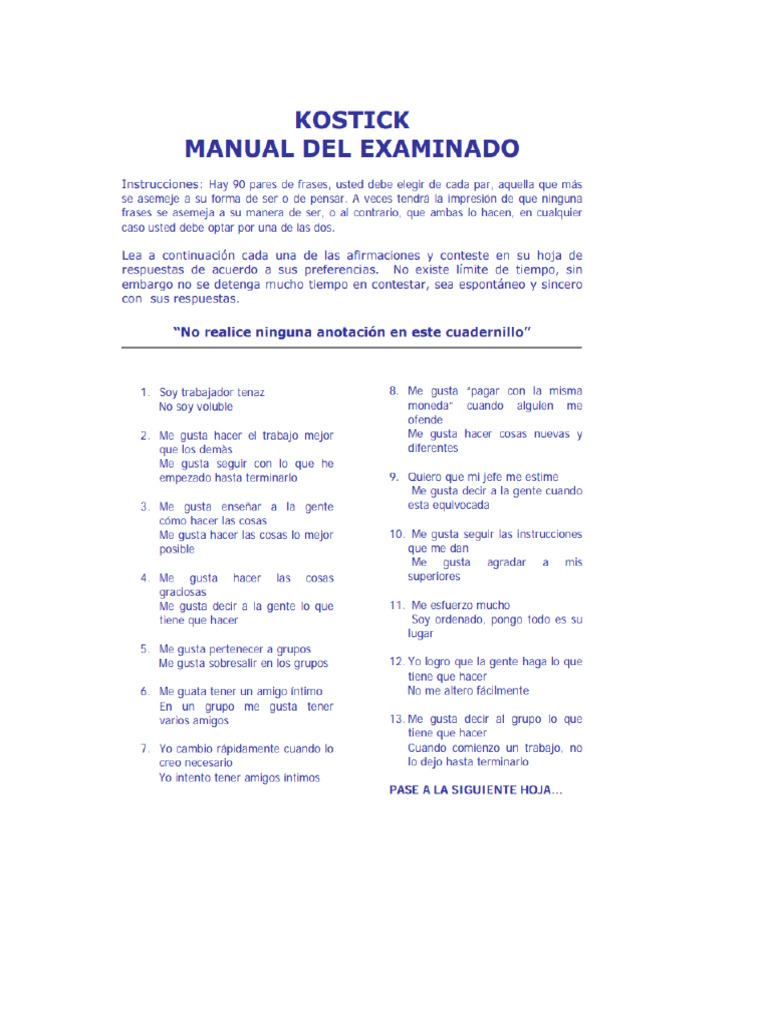 Test Kostick | PDF
