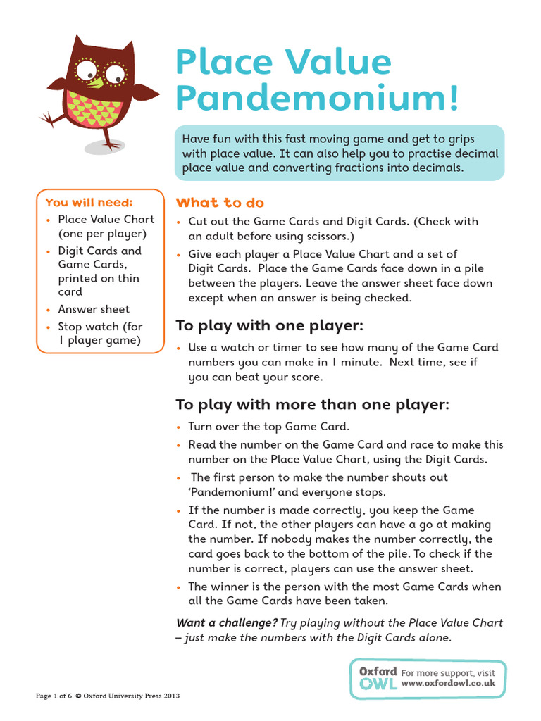 Place_Value_Pandemonium | PDF | Numbers | Symbols