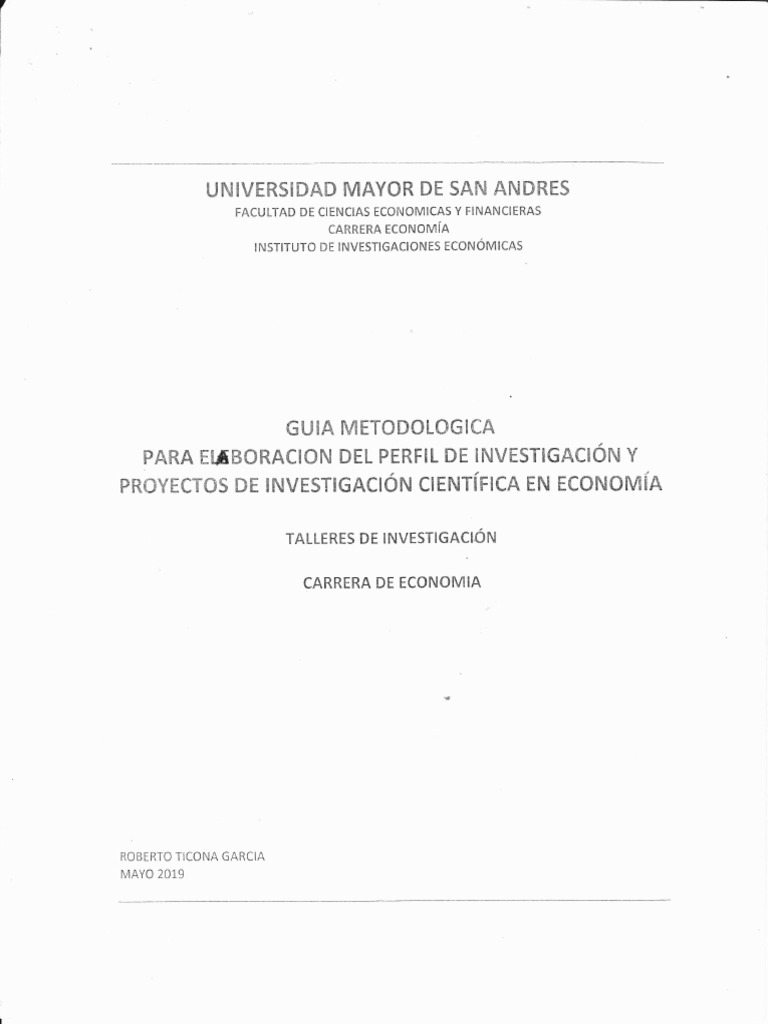 Guia Metodo para Tesis Eco UMSA | PDF | Teoría | Hipótesis