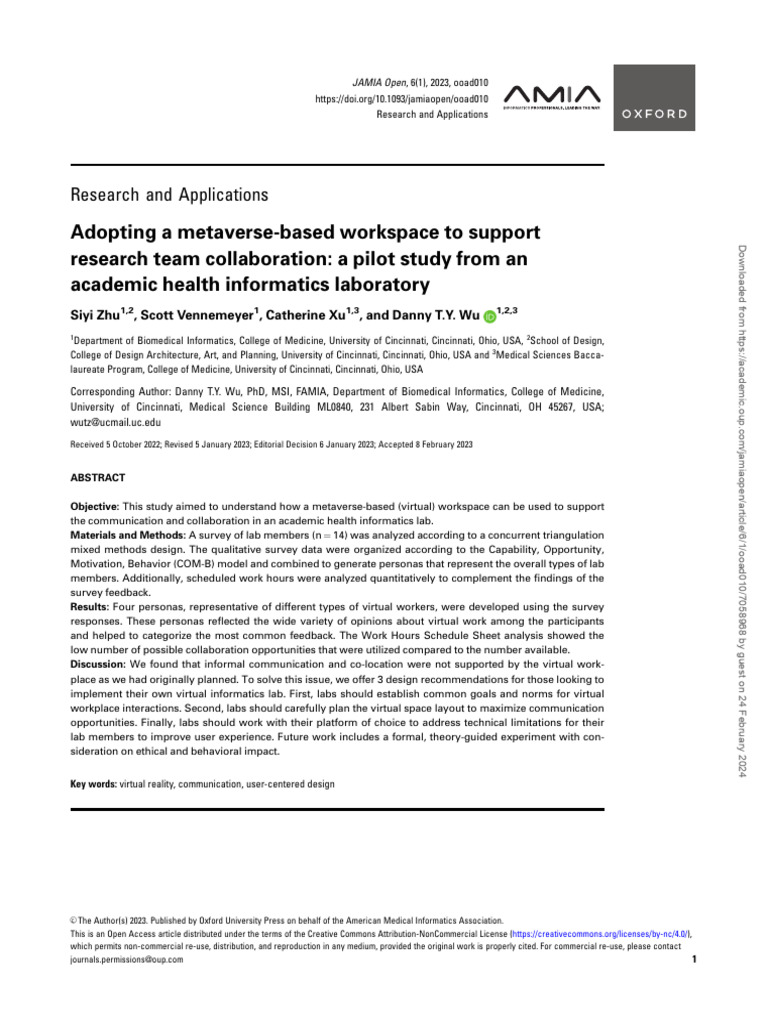 Adopting A Metaverse-Based Workspace To Support Research Team ...