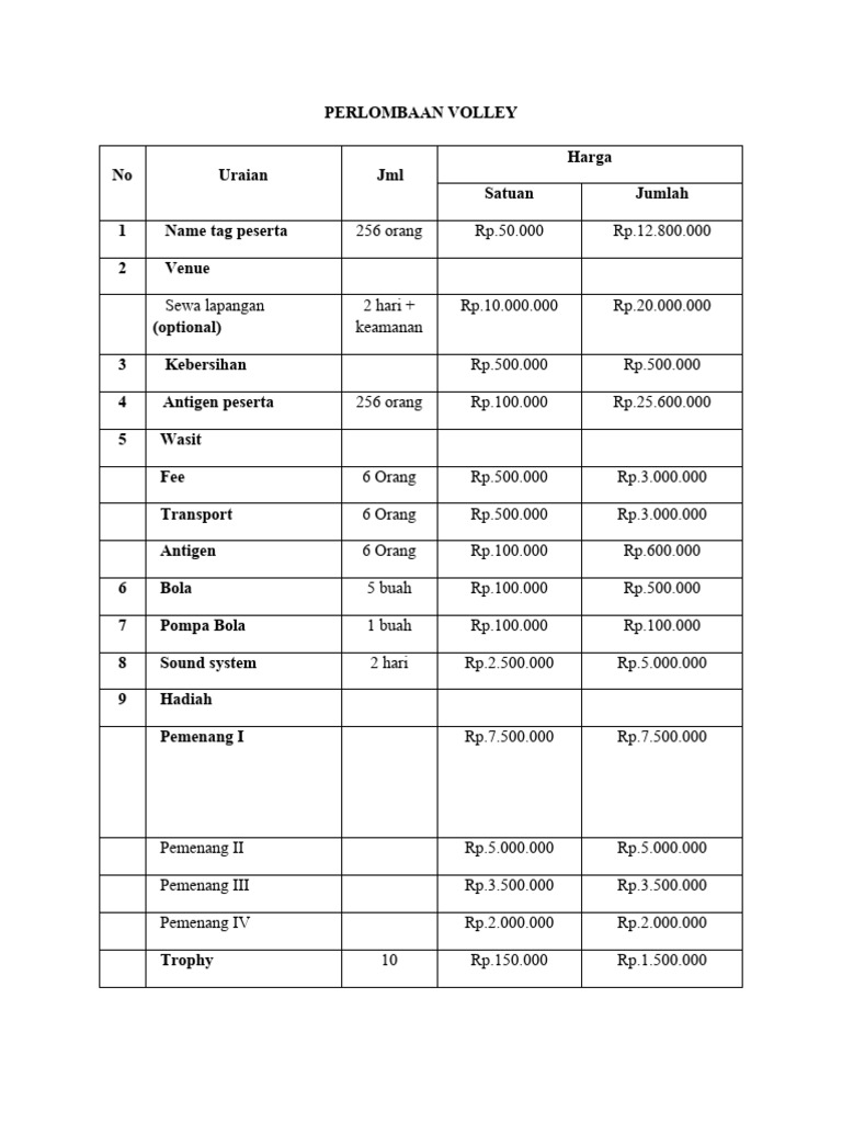 Volley Tarik Tambang FIX | PDF