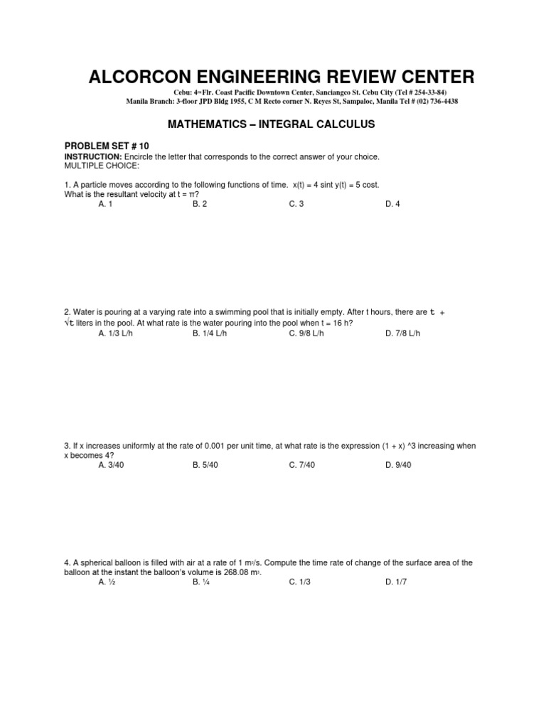 Problem Set Math Day 10 Edited Pdf Mathematical Analysis Mathematics