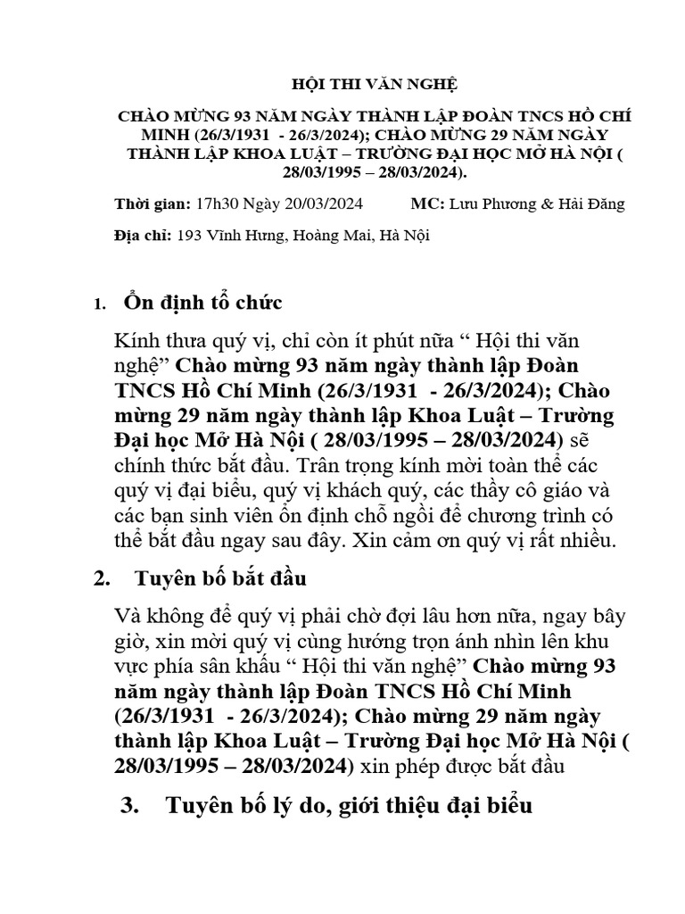 Kb HỘi Thi VĂn NghỆ Khoa LuẬt Pdf 6134