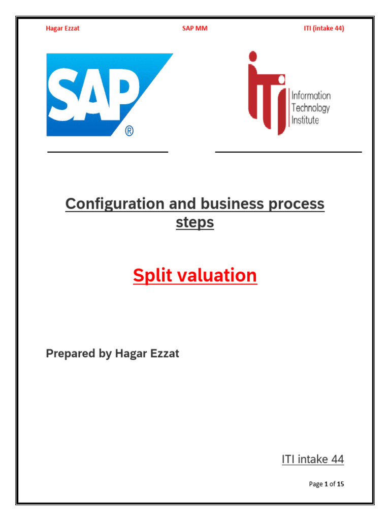 SAP MM Split Valuation Guide | PDF | Valuation (Finance) | Business