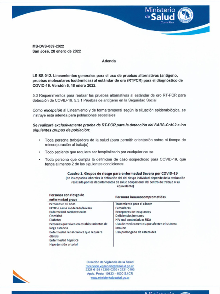 Ls Ss 013 Lineamientos Generales Uso Pruebas Alternativas 28012022 | PDF